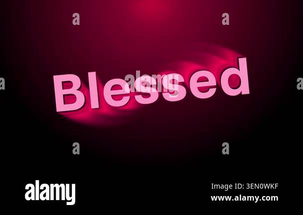 Blessed Text Animation with Neon Glow Stock Video Footage - Alamy