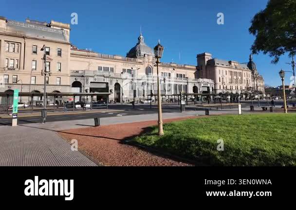 View of the Retiro railway terminal from the corner of Del Libertador ...