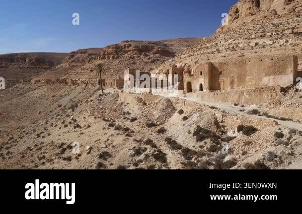 Panorama: Ancient Ksar Douiret in southern Tunisia, featuring ...