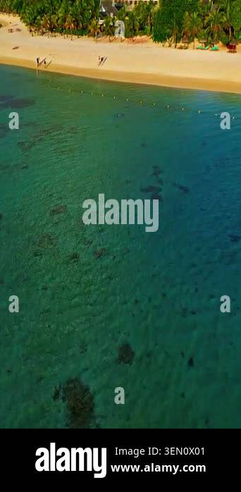 Aerial view of Le Morne Peninsula, Le Morne Brabant Mountain. Sea ...