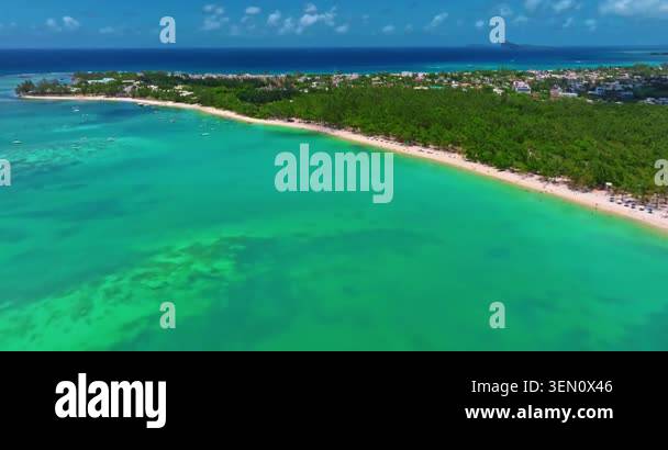 Aerial view of incredibly beautiful tropical island beaches with ...