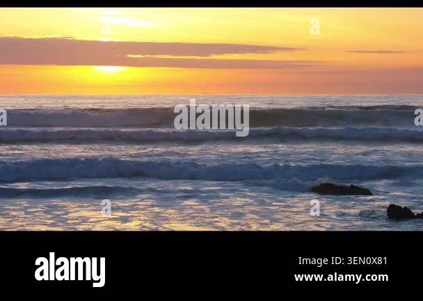 Cinematic 4K slow motion footage (150 fps) of gentle ocean waves ...