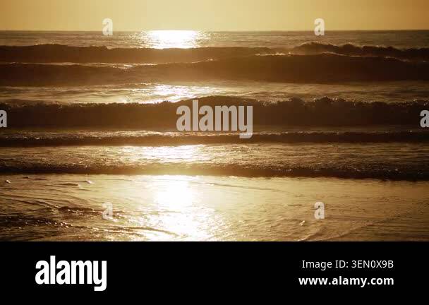 Cinematic 4K slow motion footage (150 fps) of gentle ocean waves ...