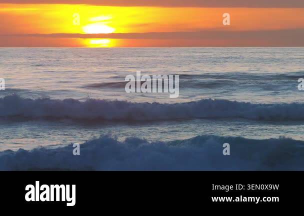 Cinematic 4K slow motion footage (150 fps) of gentle ocean waves ...