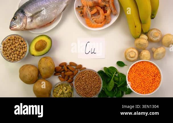 Foods that contain copper. Selective focus. Food Stock Video Footage ...