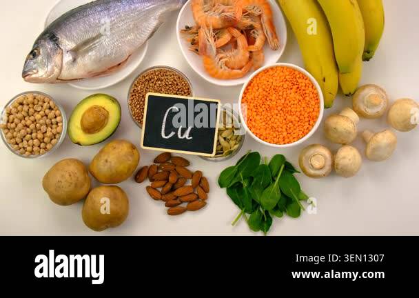 Foods that contain copper. Selective focus. Food Stock Video Footage ...