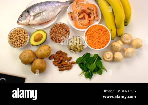 Foods that contain copper. Selective focus. Food Stock Video Footage ...