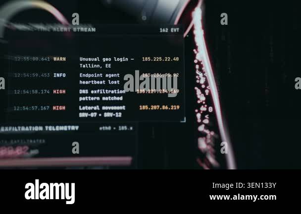 Active cybersecurity threat detection dashboard Stock Video Footage - Alamy
