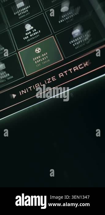 Interactive interface showing user clicking Initialize Attack button ...