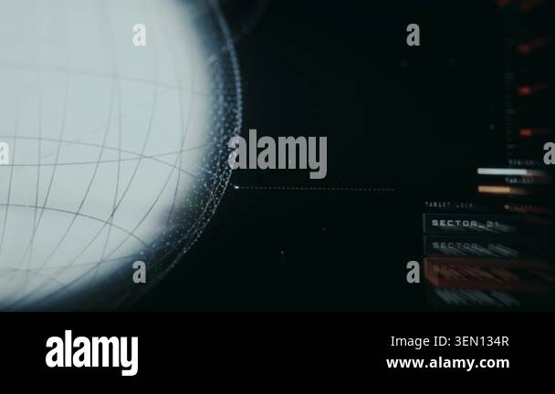 Heads-up display showing a hologram-style globe, a Target Lock and ...