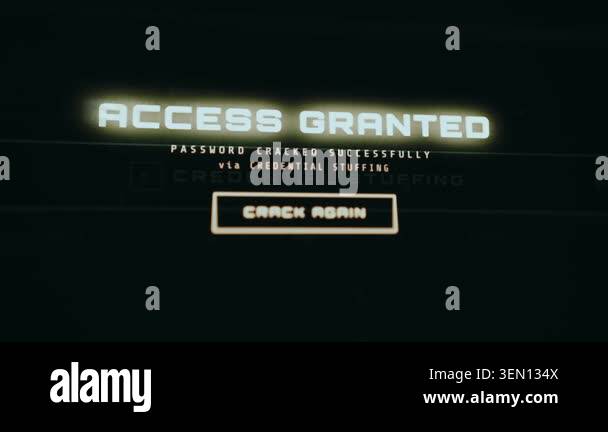 Hacker-style interface with Access Granted success message Stock Video ...