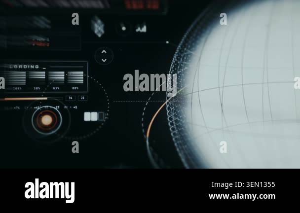 High-tech Heads-Up Display interface with Orbital information and ...
