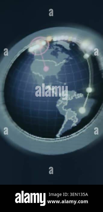 Stylized world map showing cyber attacks originating from the Americas ...