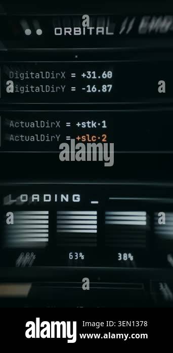 Diagnostic dashboard displaying live coordinate tracking data Stock ...