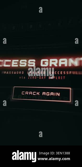 Dark-themed terminal interface displaying Access Granted message Stock ...
