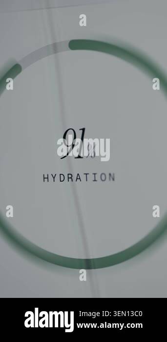 Circular UI gauge displaying hydration at 91 percent Stock Video ...