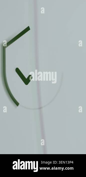 Green shield icon with a checkmark symbolizing validation, security and ...