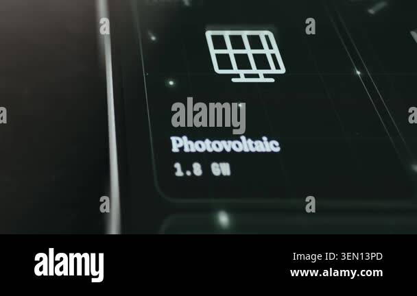 UI display for a photovoltaic solar power system with a 1.8 GW power ...