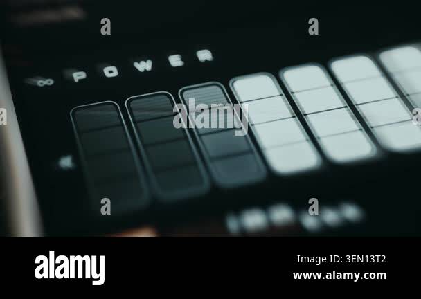Modern UI power indicator with multiple charge segments Stock Video ...