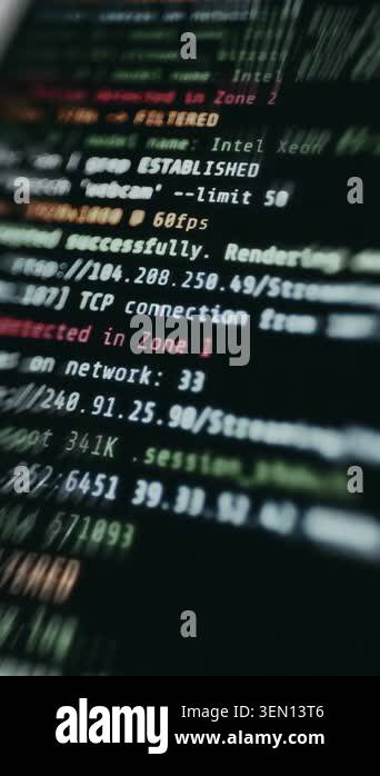 Command-line security tool showing system and network status Stock ...