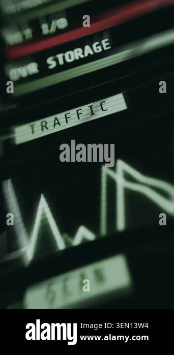 Jagged line chart representing real-time network traffic Stock Video ...