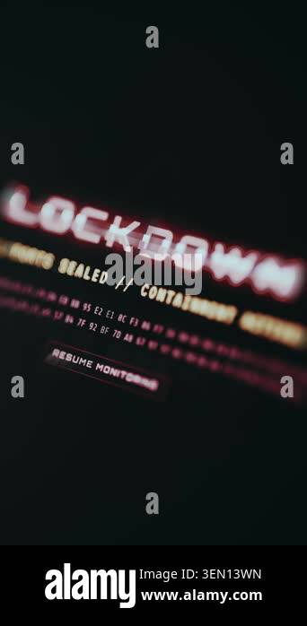 Critical security alert dashboard with system lockdown Stock Video ...
