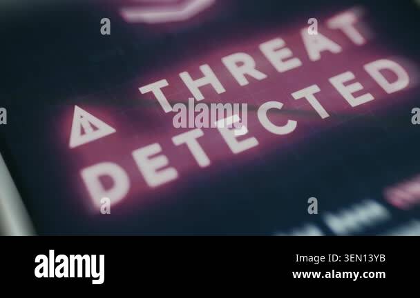 Threat Detected critical security warning screen Stock Video Footage ...
