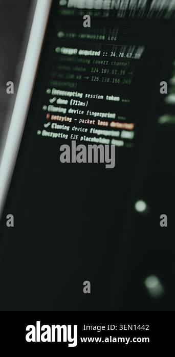 Command-line interface with hacking status updates. Ethical hacking ...