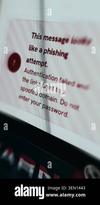 Warning indicating a phishing attempt Stock Video Footage - Alamy