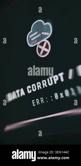 Animated UI icon showing data corruption error Stock Video Footage - Alamy