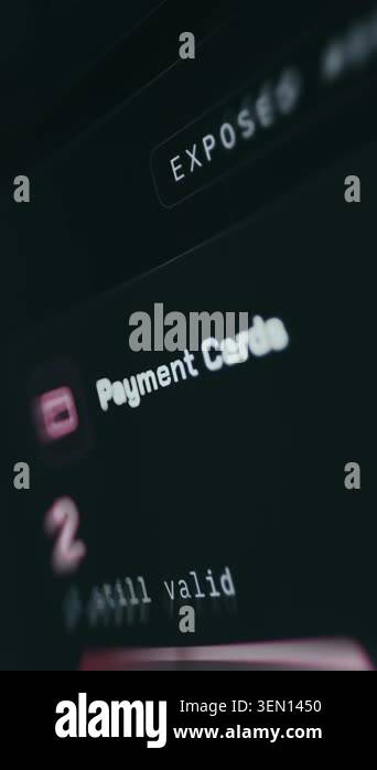 Dark web monitoring dashboard indicating that 2 payment cards ...