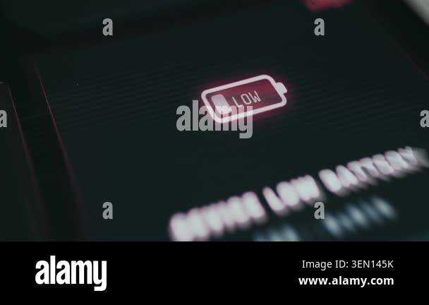 Low battery status indicator animated icon Stock Video Footage - Alamy