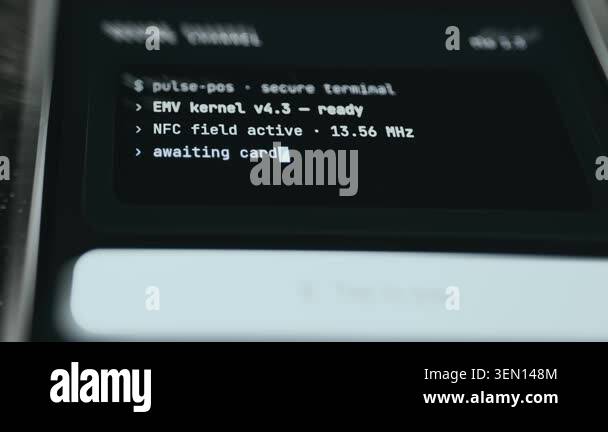 Pulse-pos screen indicating a secure terminal is currently active Stock ...