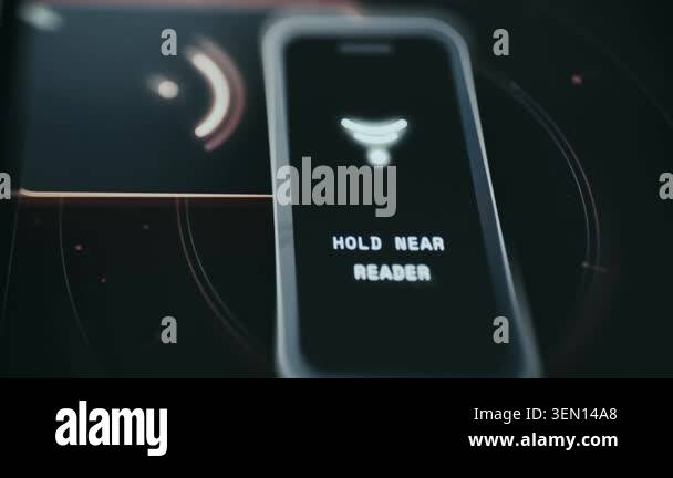 Prompt to Hold smartphone Near Reader for payment Stock Video Footage ...