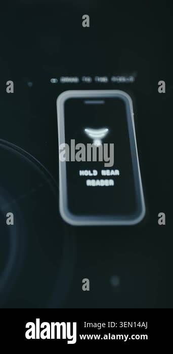 Prompt to Hold near reader on smartphone screen to make a contactless ...