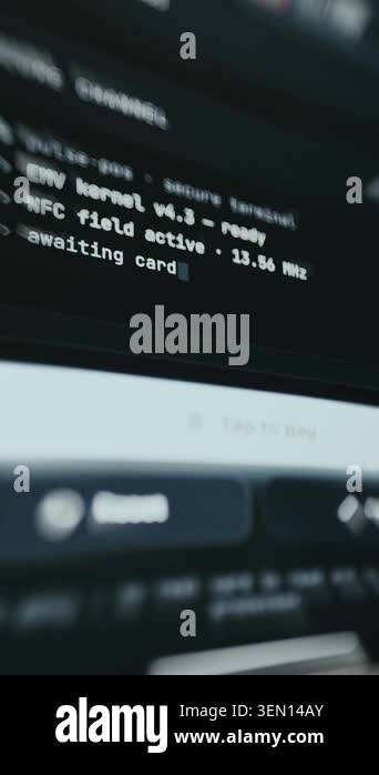 Command-line interface for an NFC card reader system Stock Video ...