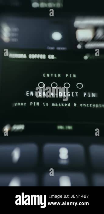 Payment terminal prompting to enter a 4-digit PIN Stock Video Footage ...