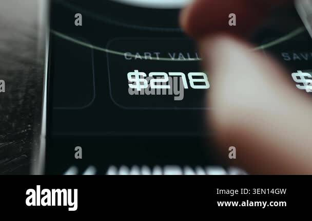 UI displays a cart value of 278 USD Stock Video Footage - Alamy