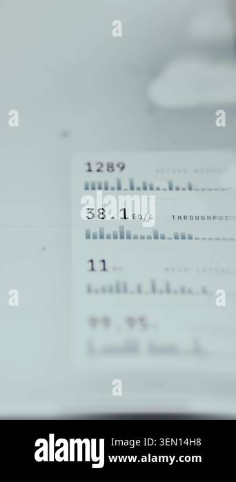 Network performance monitoring interface displaying a massive ...