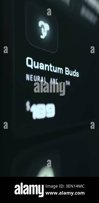 E-commerce product page for Quantum Buds with Add to cart button Stock ...