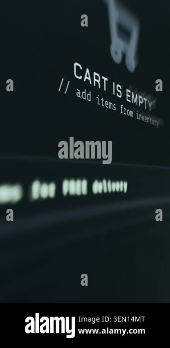 Message Cart Is Empty with a shopping cart icon Stock Video Footage - Alamy
