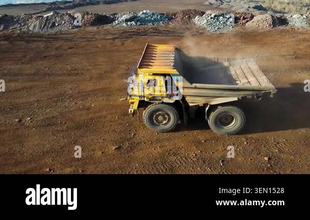 Huge iron ore open pit mining of iron ore aerial 4K video Stock Video ...