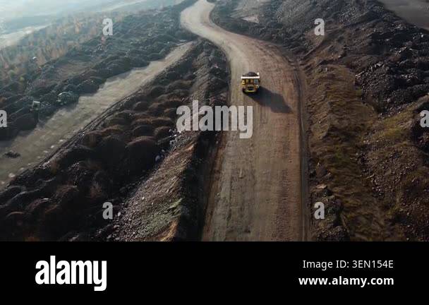 Huge iron ore open pit mining of iron ore aerial 4K video Stock Video ...