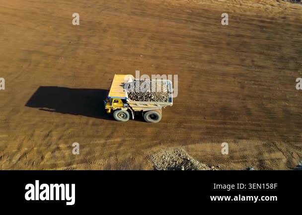 Huge iron ore open pit mining of iron ore aerial 4K video Stock Video ...