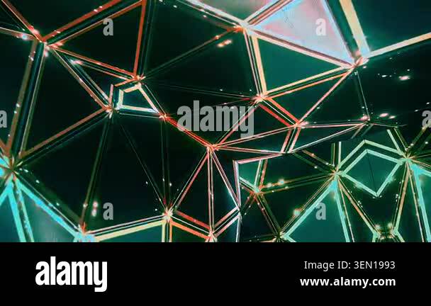 colorful neon triangular abstract background. 3 d rendering Stock Video ...