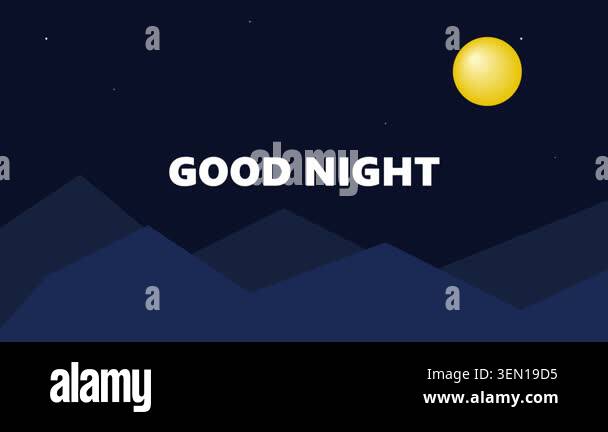 A graphic with good night text and moon Stock Video Footage - Alamy