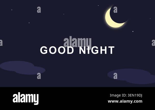 A serene nighttime scene with a crescent moon Stock Video Footage - Alamy