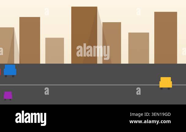 Animated city scene with moving vehicles Stock Video Footage - Alamy