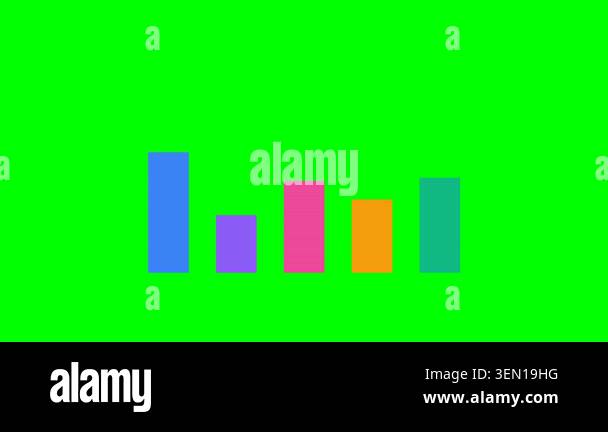 Animated colorful bar graph on green background Stock Video Footage - Alamy