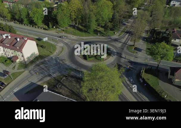 Aerial Footage of Rural Road Intersection with Traffic 4K ProRes Stock ...